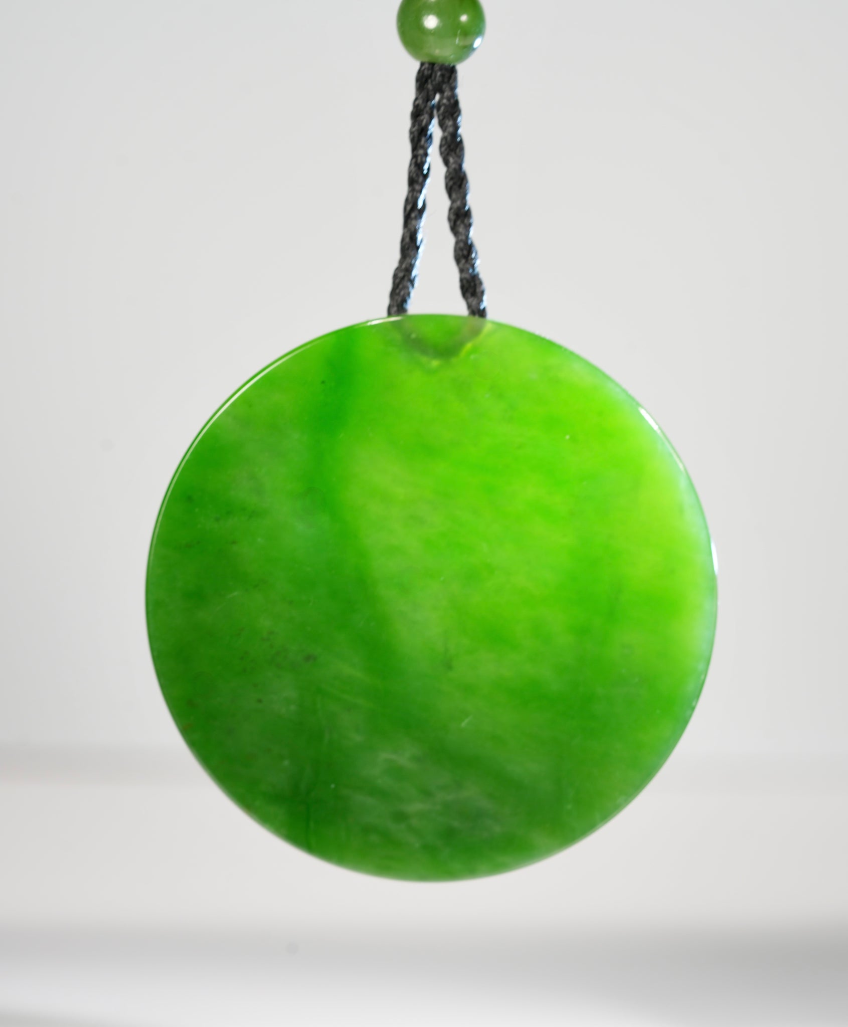 Siberian Jade Peace Round Pendant PI Harmony Natural Jade #2658